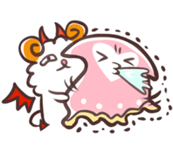 Pink and sheep by Wind sheep sticker #13901791