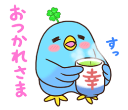 Good luck! The blue bird of happiness by ROSHIHI sticker #14506592