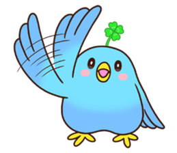 Good luck! The blue bird of happiness by ROSHIHI sticker #14506598