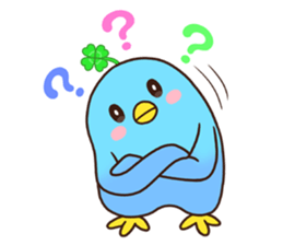 Good luck! The blue bird of happiness by ROSHIHI sticker #14506600
