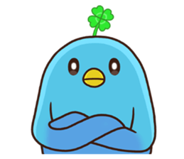 Good luck! The blue bird of happiness by ROSHIHI sticker #14506609