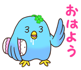 Good luck! The blue bird of happiness by ROSHIHI sticker #14506612