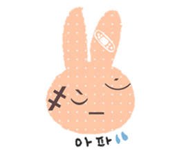 Lovely Pink Rabbit Korean Emoji 2 by merrilyours
