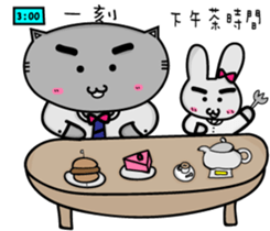 Gary cat & bye bye rabbit Office worker by mina liu