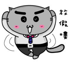 Gary cat & bye bye rabbit Office worker by mina liu