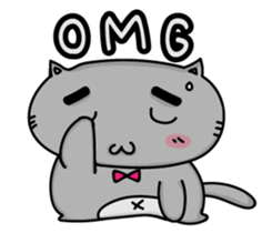 Gary cat & bye bye rabbit together by mina liu sticker #15877953