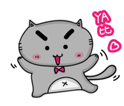 Gary cat & bye bye rabbit together by mina liu sticker #15877918