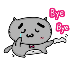 Gary cat & bye bye rabbit together by mina liu sticker #15877953