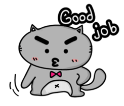 Gary cat & bye bye rabbit together by mina liu sticker #15877935