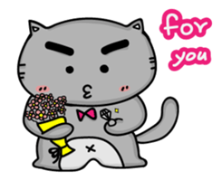 Gary cat & bye bye rabbit together by mina liu sticker #15877943