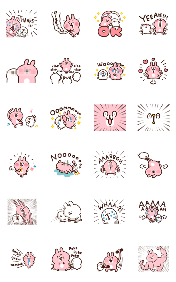 Piske & Usagi โดย Kanahei ดุ๊กดิ๊กน่ารัก สติ๊กเกอร์ไลน์ดุ๊กดิ๊ก ของแท้ ...