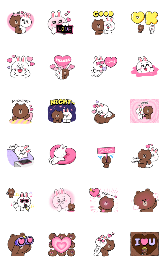 LINE FRIENDS สติกเกอร์คลั่งรัก สติ๊กเกอร์ไลน์ดุ๊กดิ๊ก ของแท้ 100% ลิขสิทธิ์แท้ ไม่มีวันหมดอายุ ...