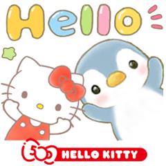 สติกเกอร์ไลน์ Hello Kitty 50th x Soda Penguin | line2me.in.th